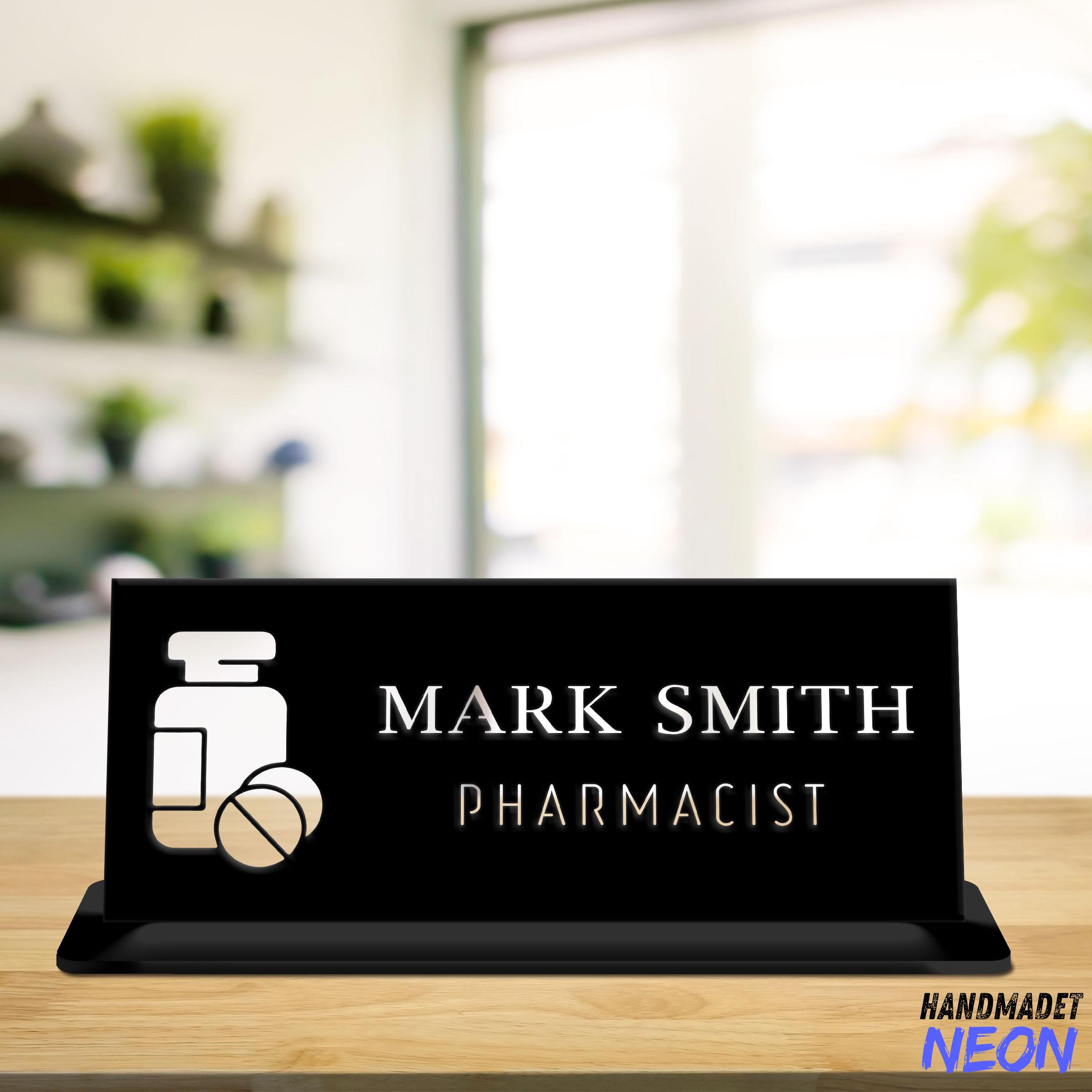 Custom Pharmacist Metal Name Plate Pharmacist Name Plate Table Decor ...