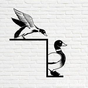 Personalized Duck Door Corner Metal Wall Art, Goose Metal Sign Door ...