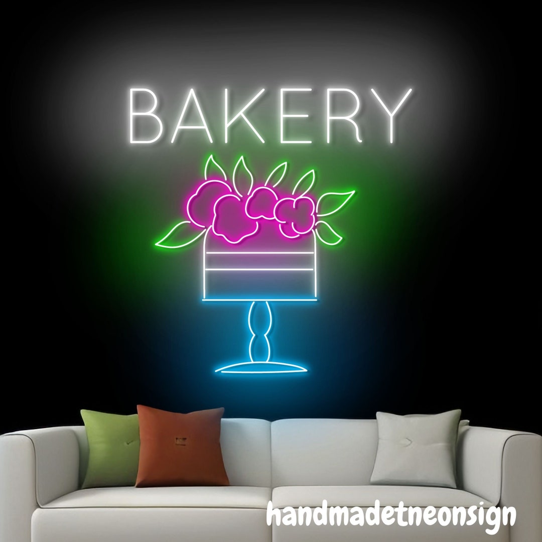 Bakery Cake Neon Sign, Cake Bakery Led Sign, Cake Neon Light, Birthday ...