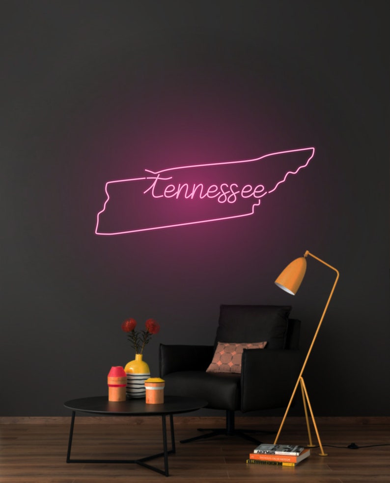 Custom Tennessee Map Neon Led Sign, Personalized Tennessee State Name ...