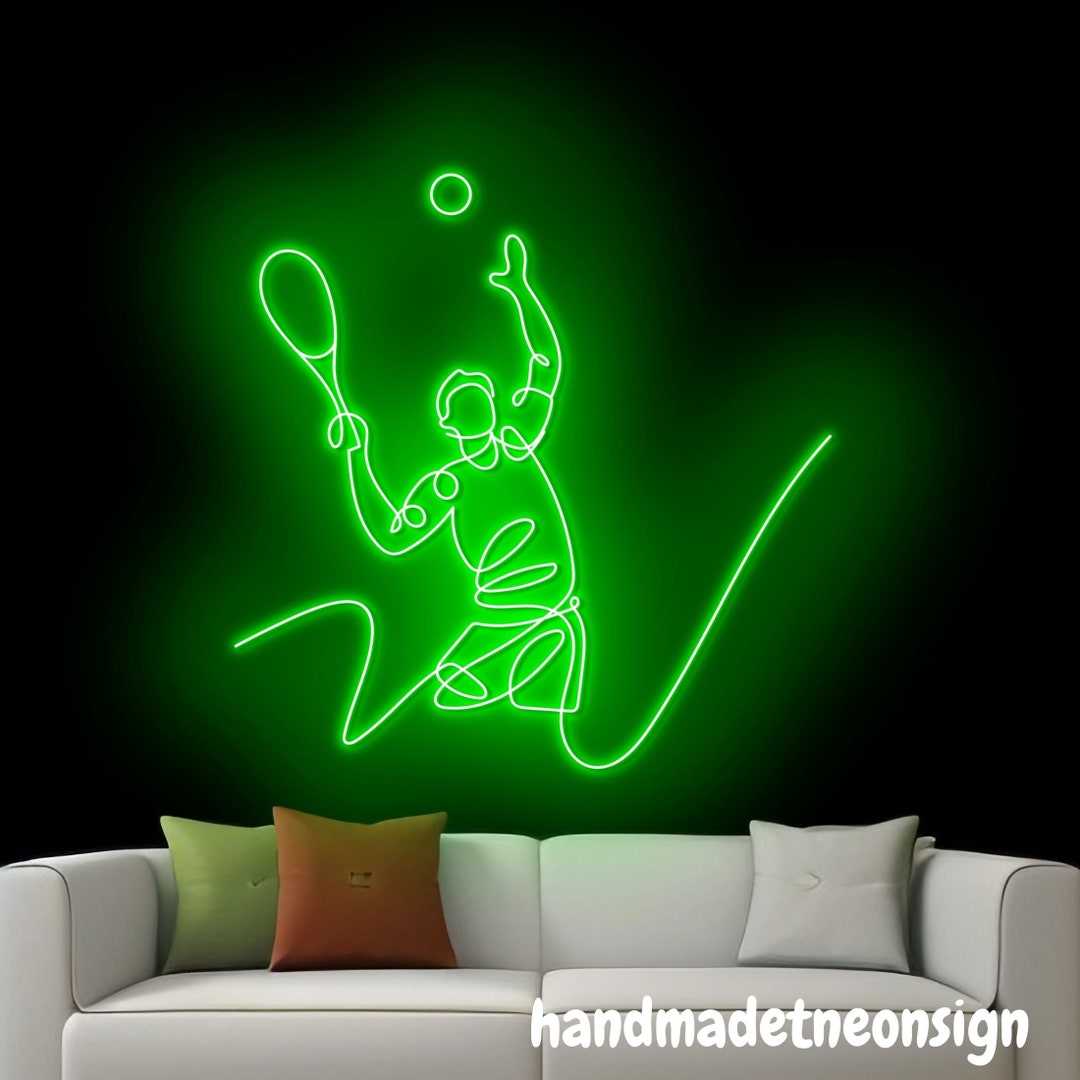 Tennis Player Neon Sign, Tennis Led Sign, Sport Player Neon Light ...