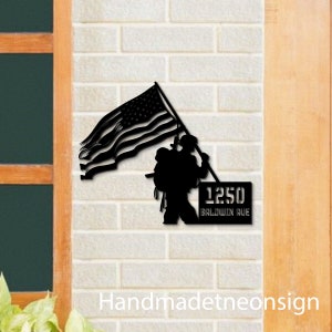 Personalized American Soldier House Number, Soldier Home Number Metal ...