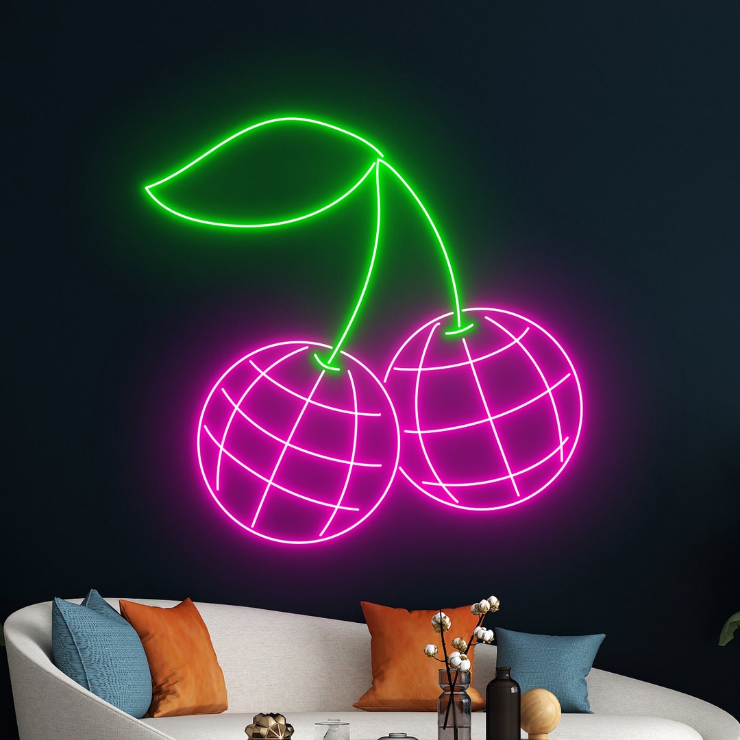 Cherry Disco Led Sign, Disco Cherry Neon Light, Cherry Fruit Disco Ball ...