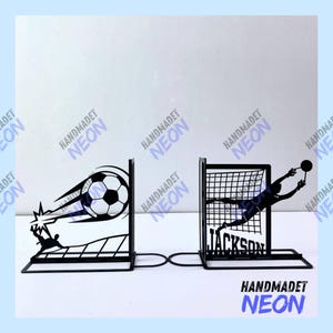 Custom Soccer Metal Bookends Soccer Player Name Bookend, Soccer Table ...