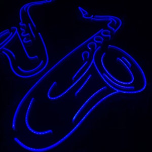 Saxophones Led Sign, Saxophone Neon Sign, Wall Decor, Instrument Neon ...