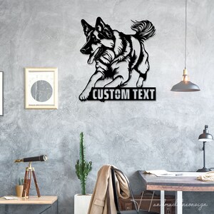 Custom German Shepherd Metal Wall Art LED Light - Personalized Dog GSD ...