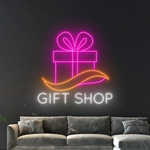 Gifts Shop Neon Sign, Gift Shop Open Logo Led Light, Gift Shop Neon ...
