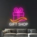 Gifts Shop Neon Sign, Gift Shop Open Logo Led Light, Gift Shop Neon ...