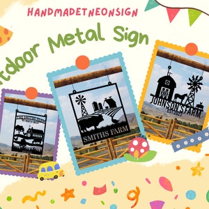 Custom Outdoor Welcome to the Farm Metal Sign Hanging -personalized ...