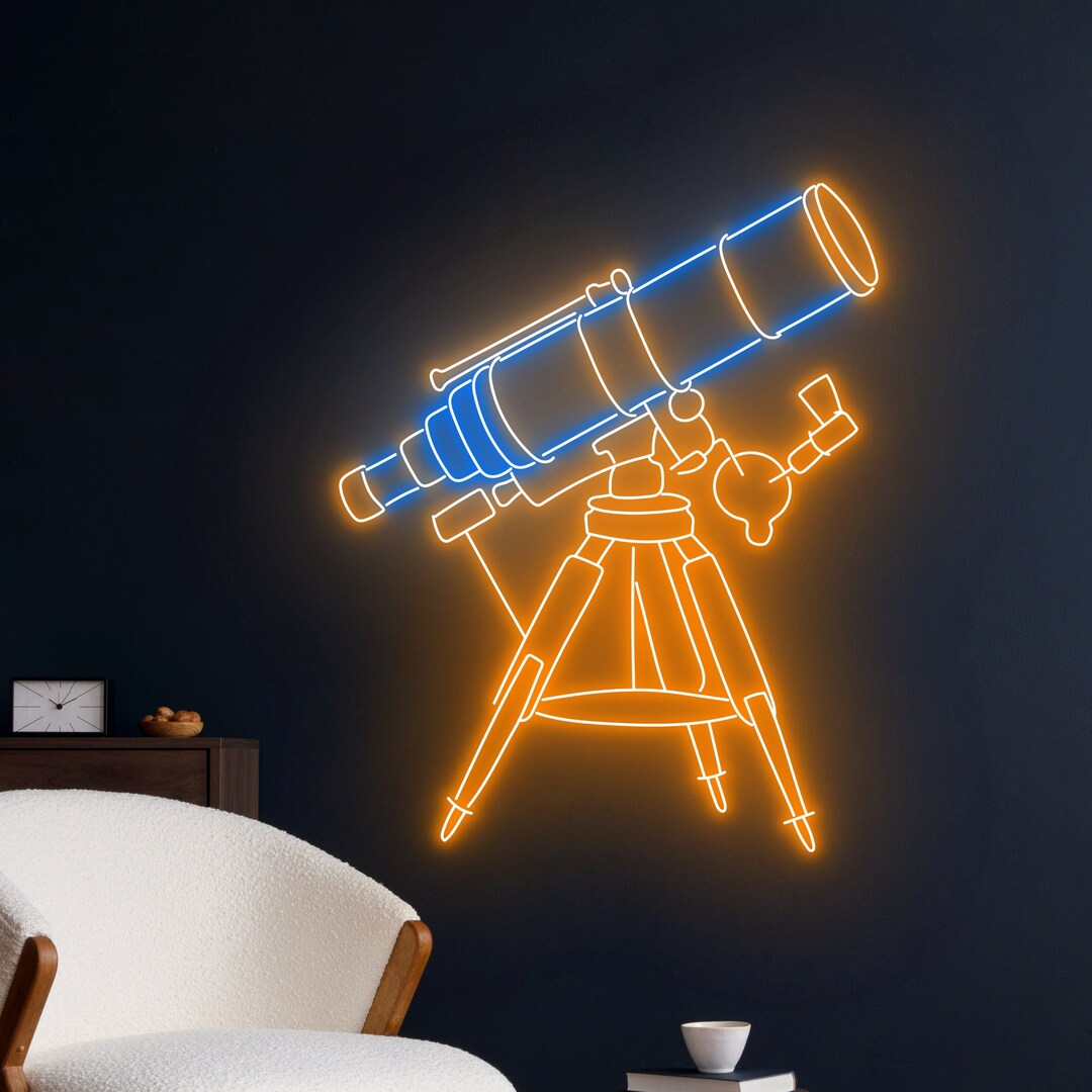 Custom Telescope Neon Sign Light, Telescope Led Light Sign, Telescope ...