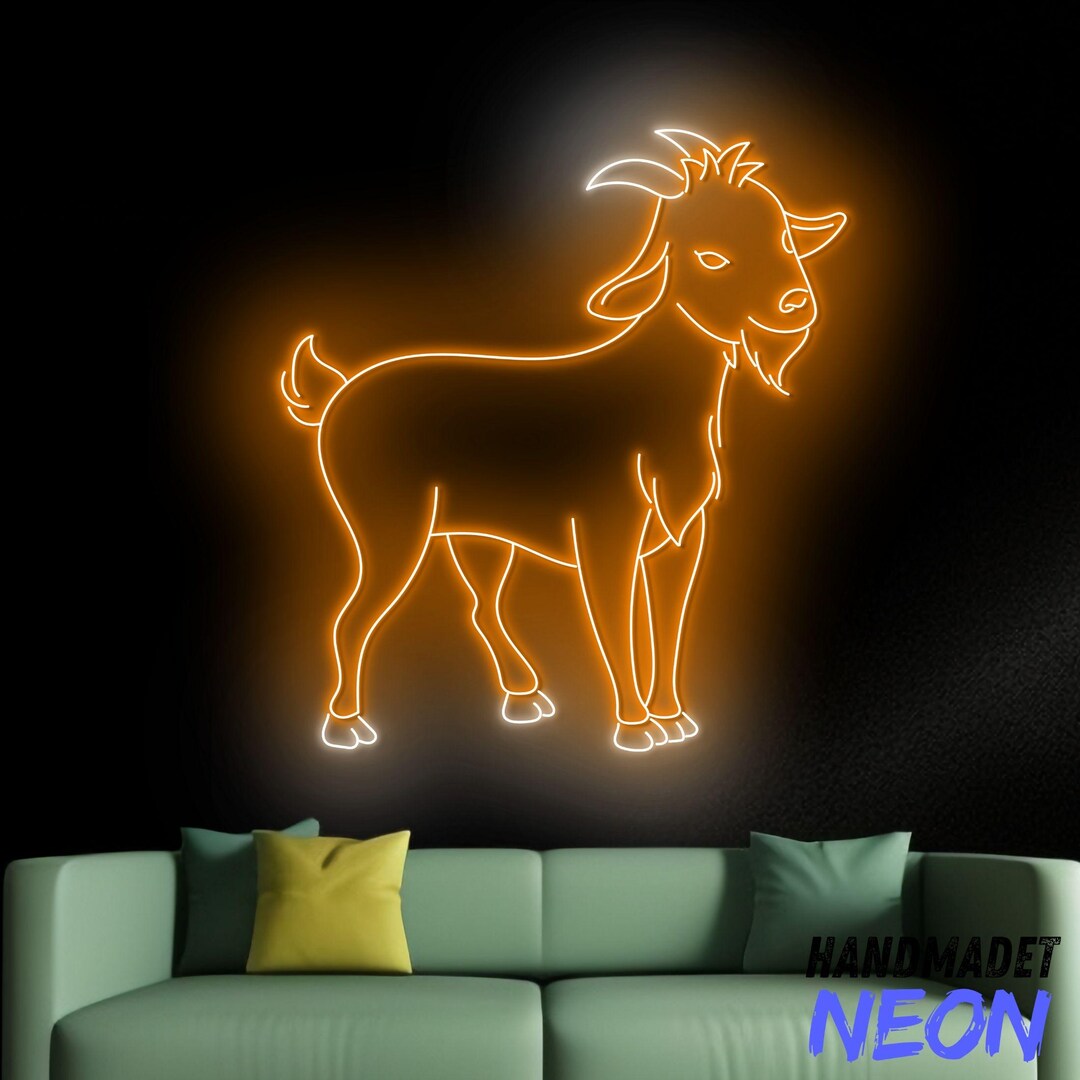 Buy Goat Neon Sign, Goat Farm Led Sign, Goat Farmhouse Led Light, Goat ...
