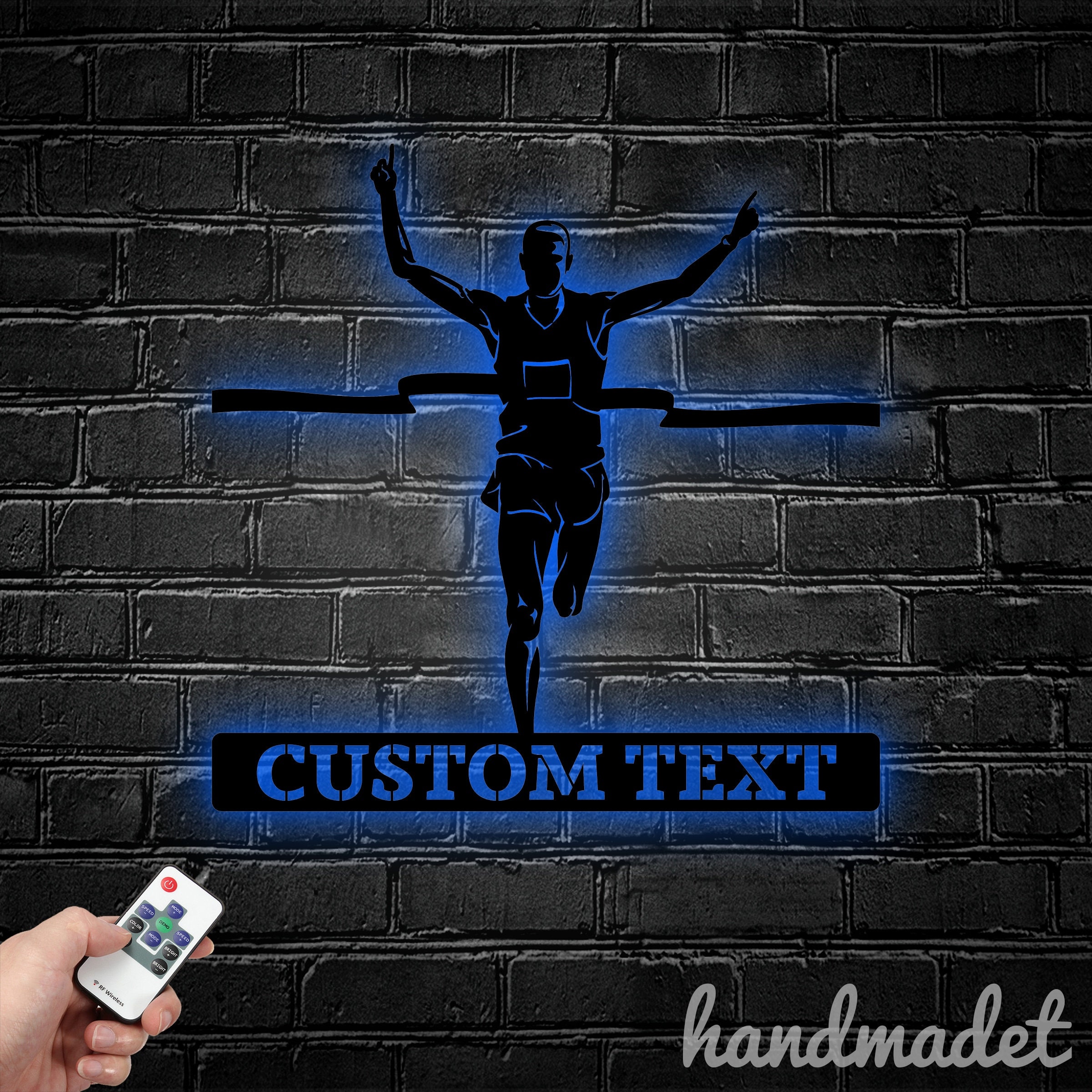 Custom Marathon Metal Wall Art LED Light, Marathon Metal Sign, Marathon ...