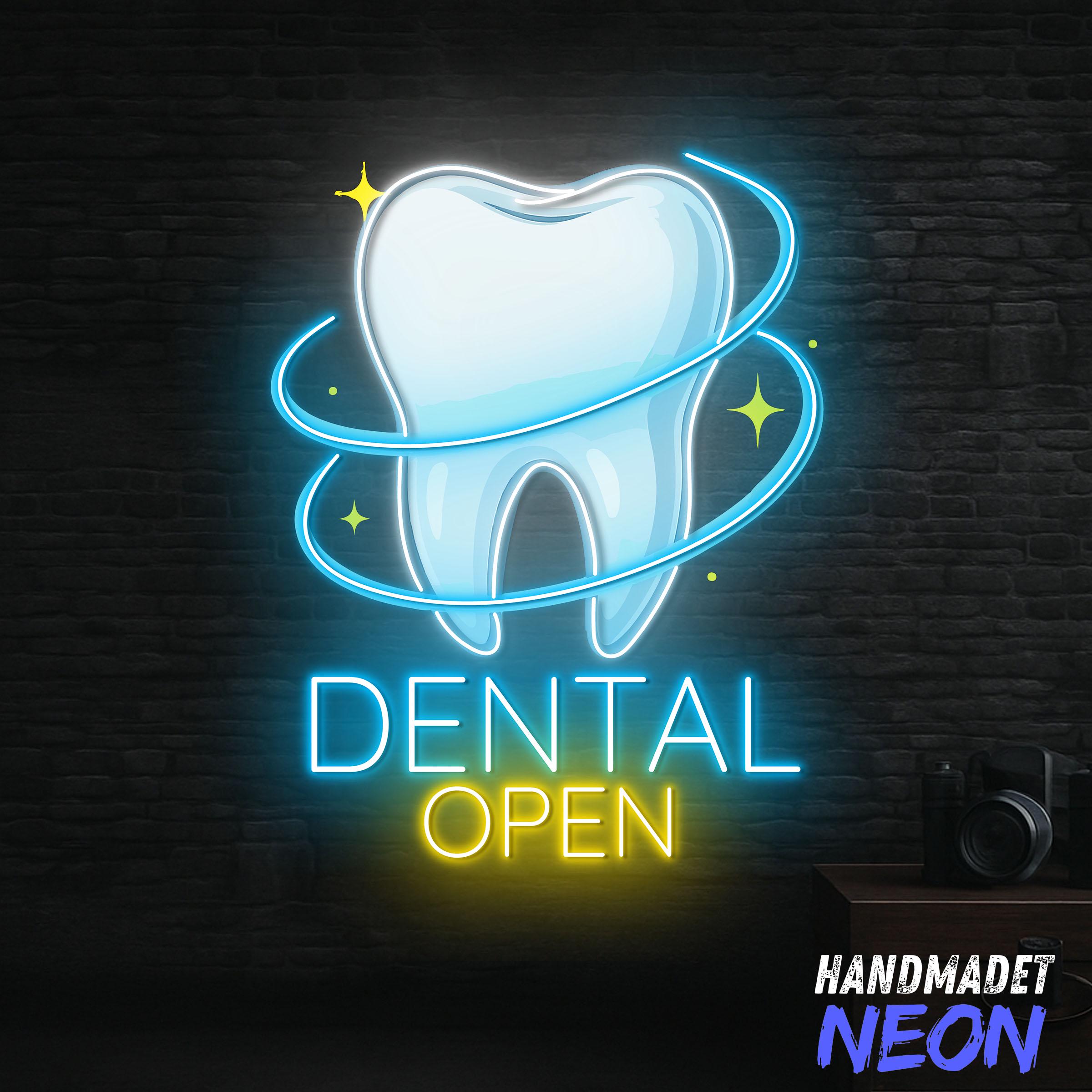 Dental Open Neon Sign, LED Light for Dentist Office or Dental Clinic ...