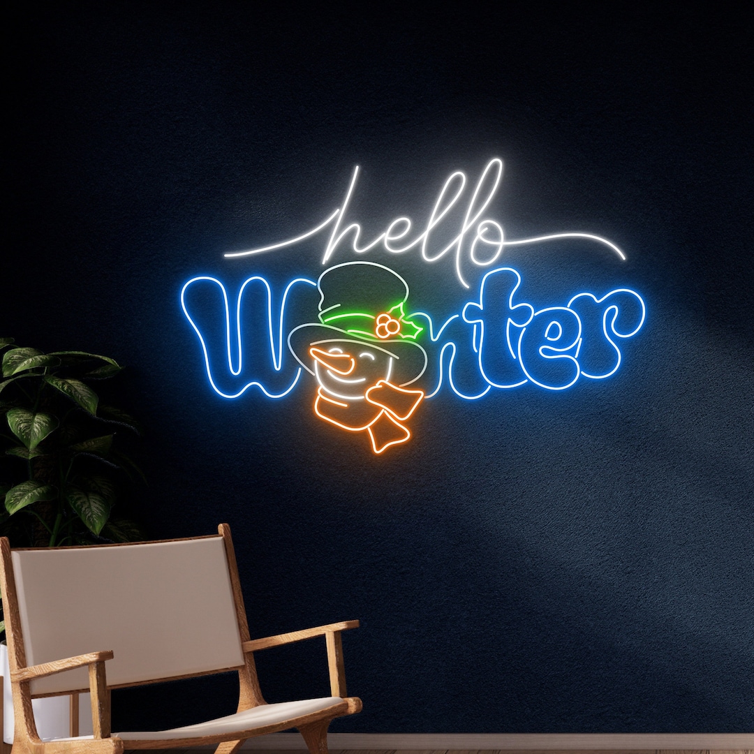 Hello Winter Neon Sign Snowman Led Sign Winter Neon Light - Etsy UK