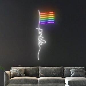 Pride Flag Neon Sign, Pride LGBT Flag Led Sign, Flag LGBT Neon Light ...