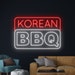 Korean BBQ Neon Sign, Barbecue Logo Led Sign, Korean Food Led Light ...