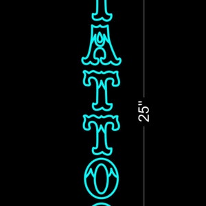 Vertical Tattoo Led Sign, Vertical Tattoo Led Sign, Wall Decor, Bar ...