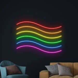 Pride Flag Neon Led Light, Pride Flag Light Decor, Flag LGBT Neon Light ...
