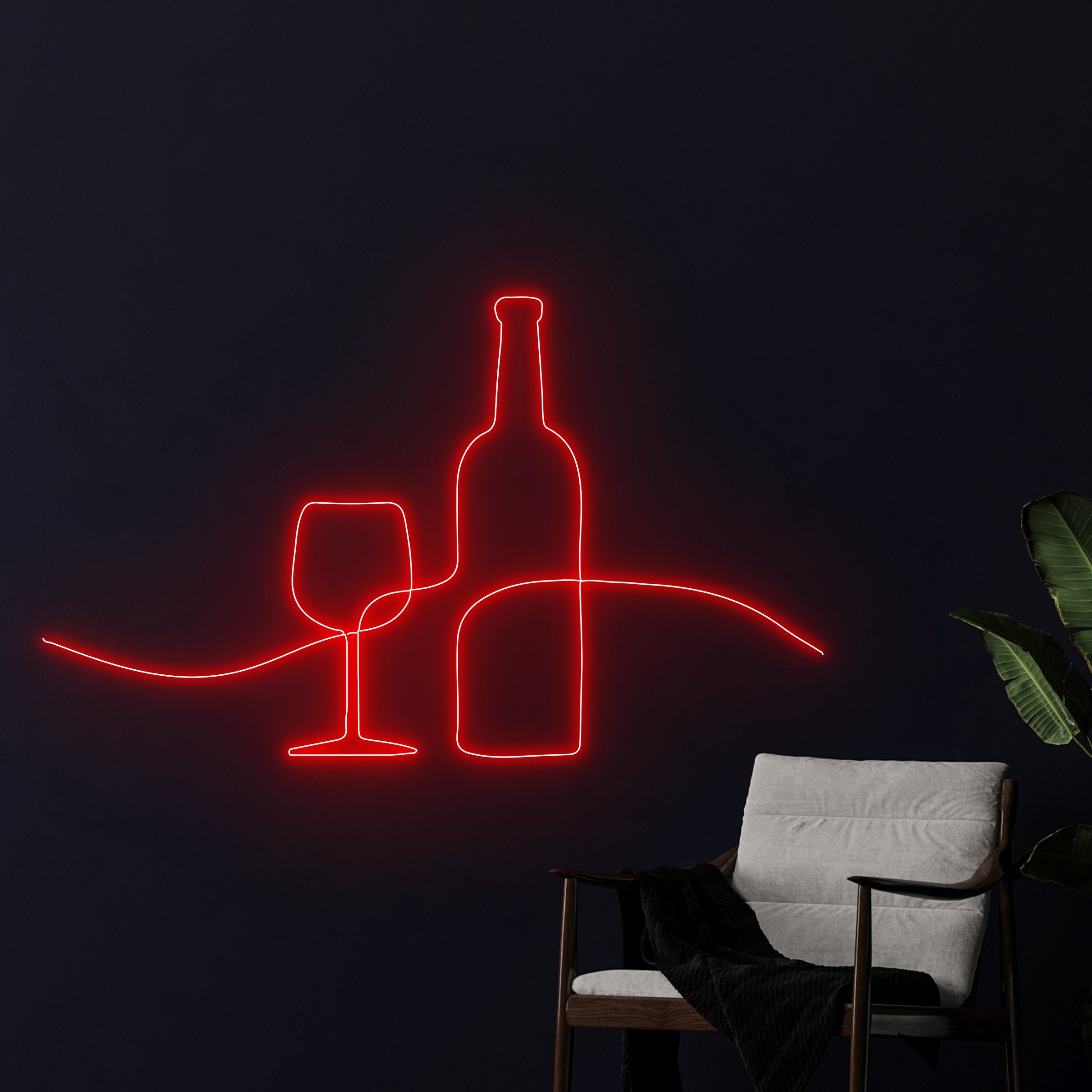 Custom Wine Bottle Neon Sign, Wine Bottle Led Sign, Bar Pub Club Home ...