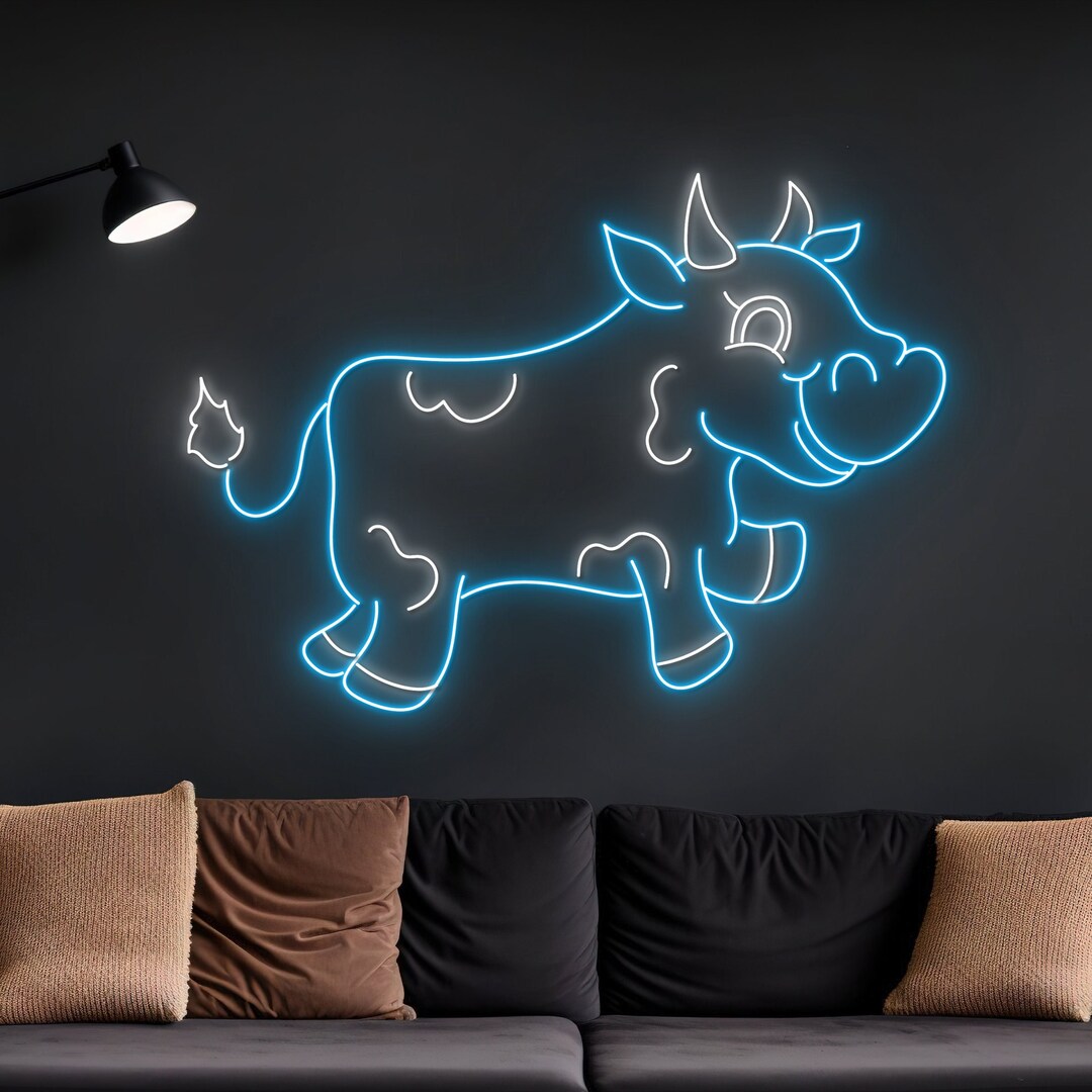 Custom Dairy Cow Led Sign, Dairy Cow Neon Sign, Personalized Dairy Cow ...