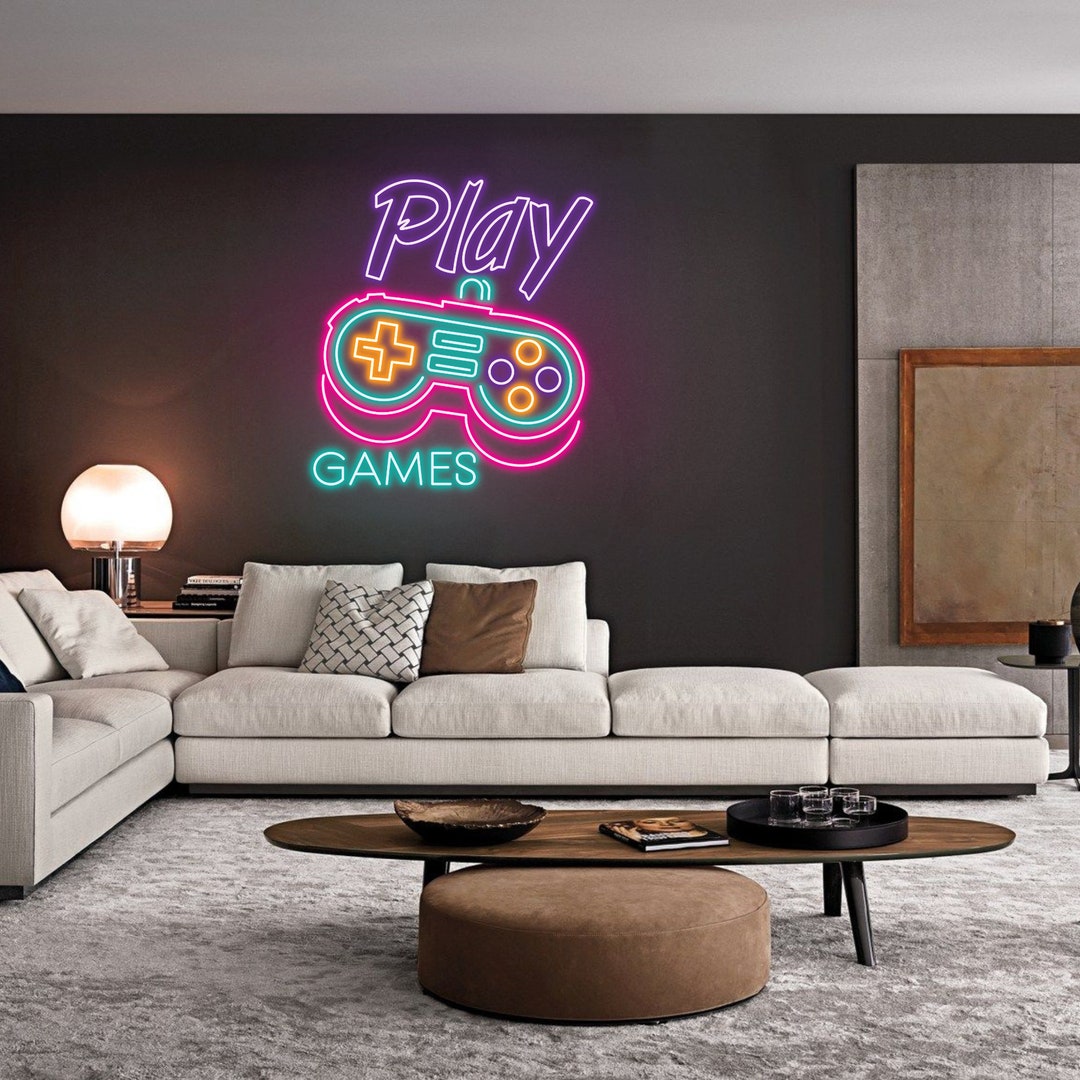 Controller Neon Sign, Game Room Led Sign, Game Led Sign, Custom Neon ...