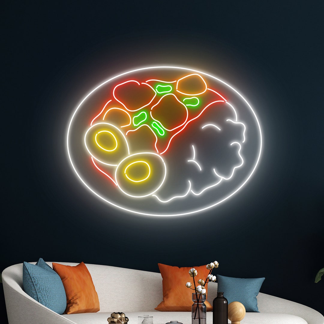 Curry Rice Neon Sign, Curry Rice Neon Light, Curry Rice LED Light ...