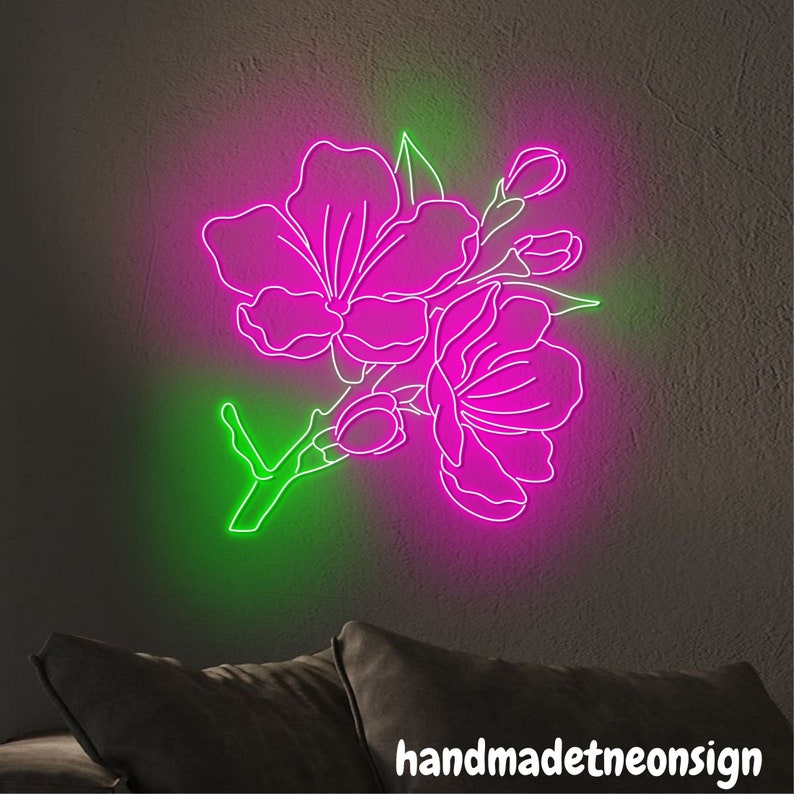 Cherry Blossom Neon Sign, Japanese Flower Led Sign, Cherry Blossom Neon ...