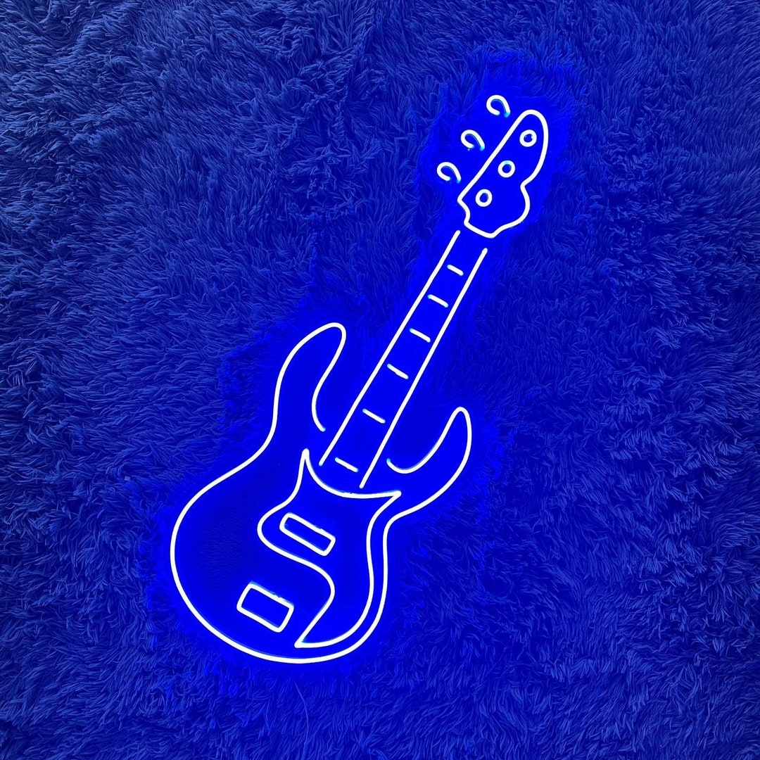 Guitar Neon Sign | Guitar Wall Decor for Music Studio, Bar or Room ...