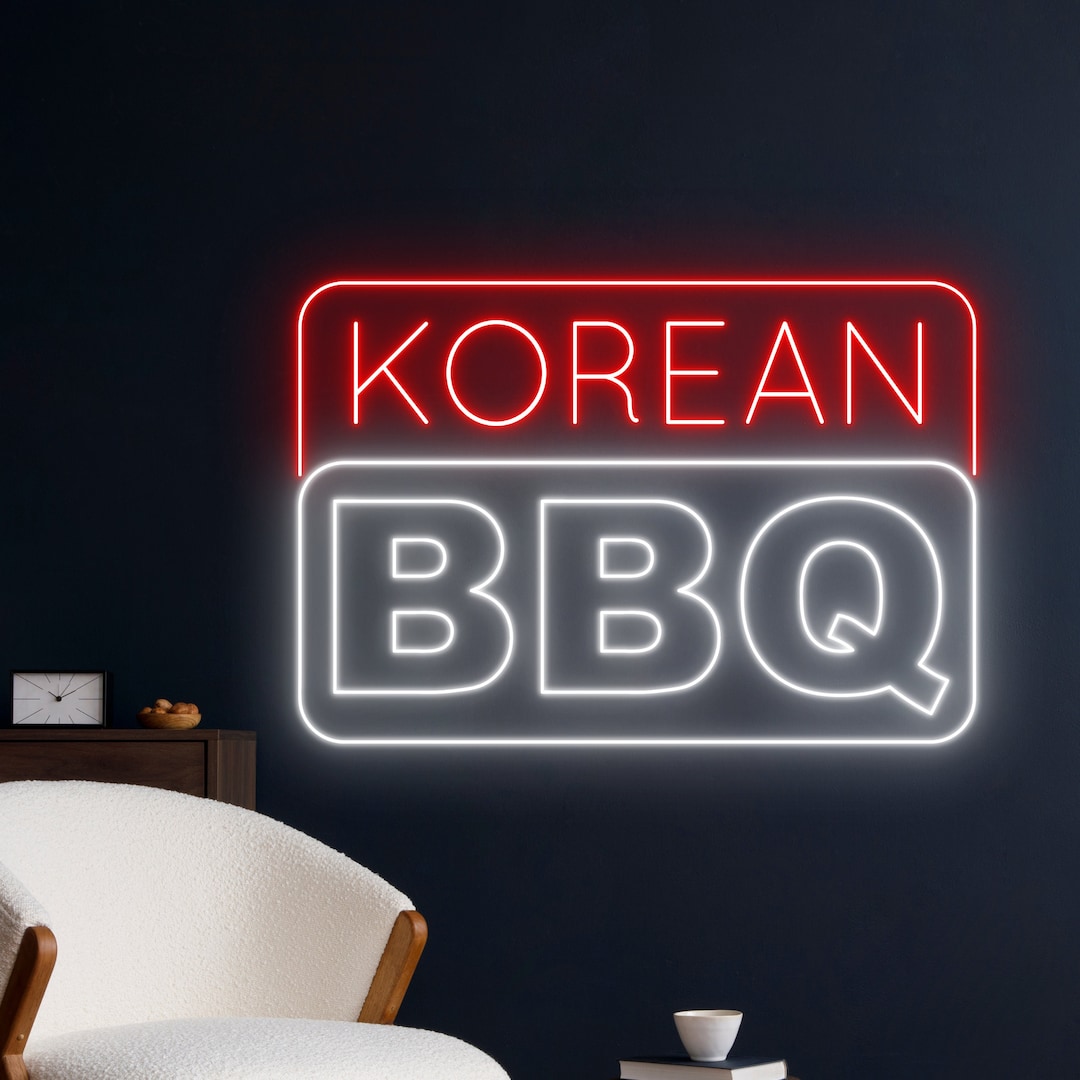 Korean BBQ Neon Sign, Barbecue Logo Led Sign, Korean Food Led Light ...