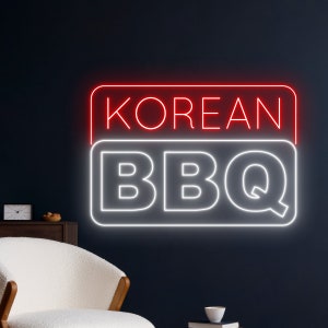 Korean BBQ Neon Sign, Barbecue Logo Led Sign, Korean Food Led Light ...