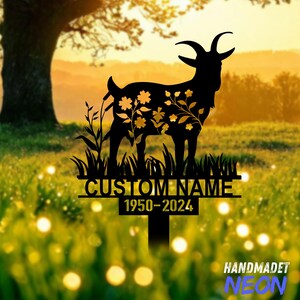 Custom Goat Memorial Stake, Goat Metal Stakes, Goat Grave Stake, Goat ...