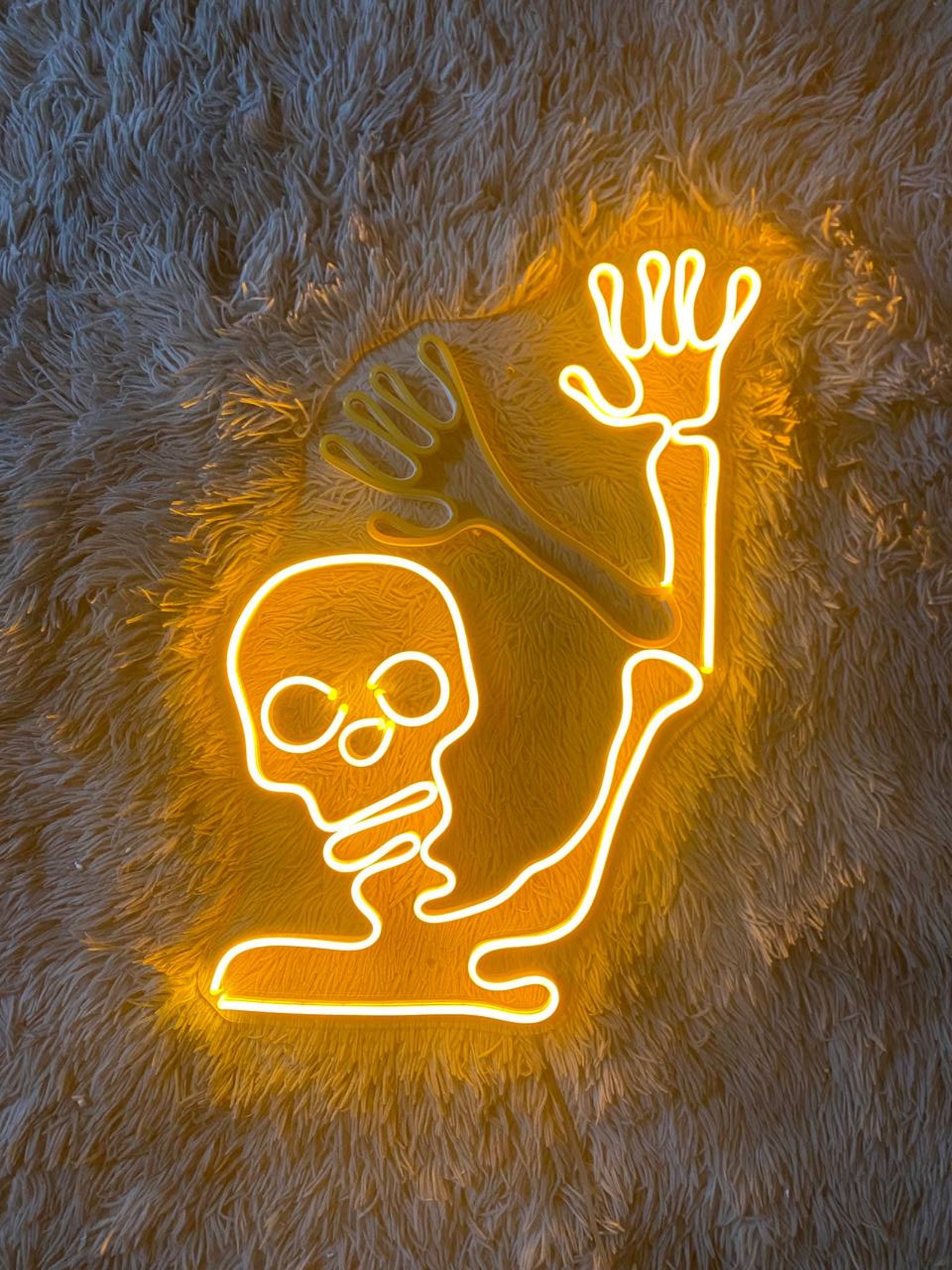 Skull Waving Neon Sign Skeleton Led Sign Skull Led Sign - Etsy