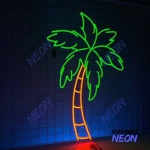 Palm Tree Neon Sign, Palm Tree Signs, Beach Neon Wall Light, Palm Tree ...
