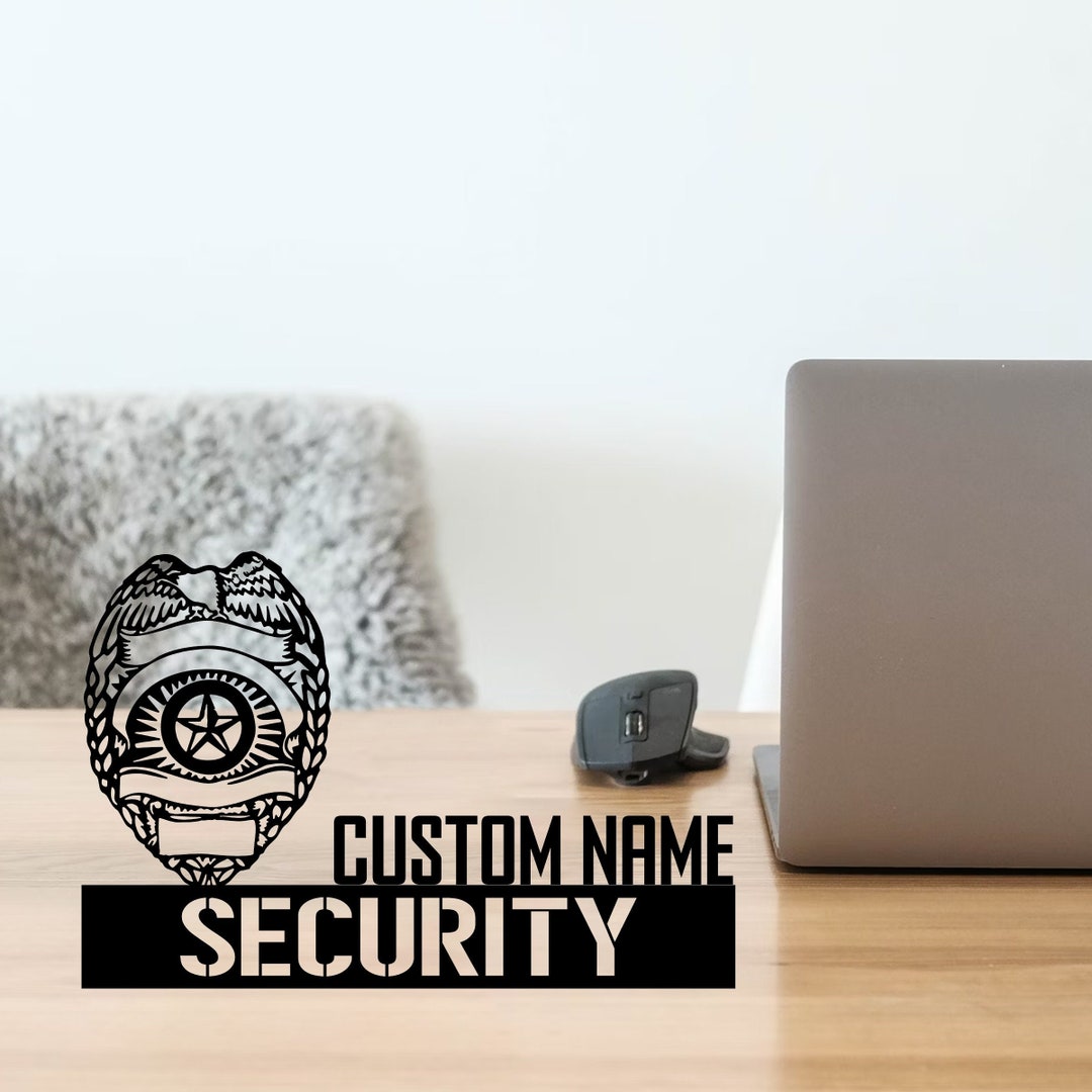 Custom Security Desk Name Plate, Security Metal Nameplate for Desk ...