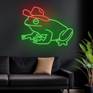 Cowboy Frog Neon Sign Cowboy Frog Led Signs Cowboy Frog Wall - Etsy