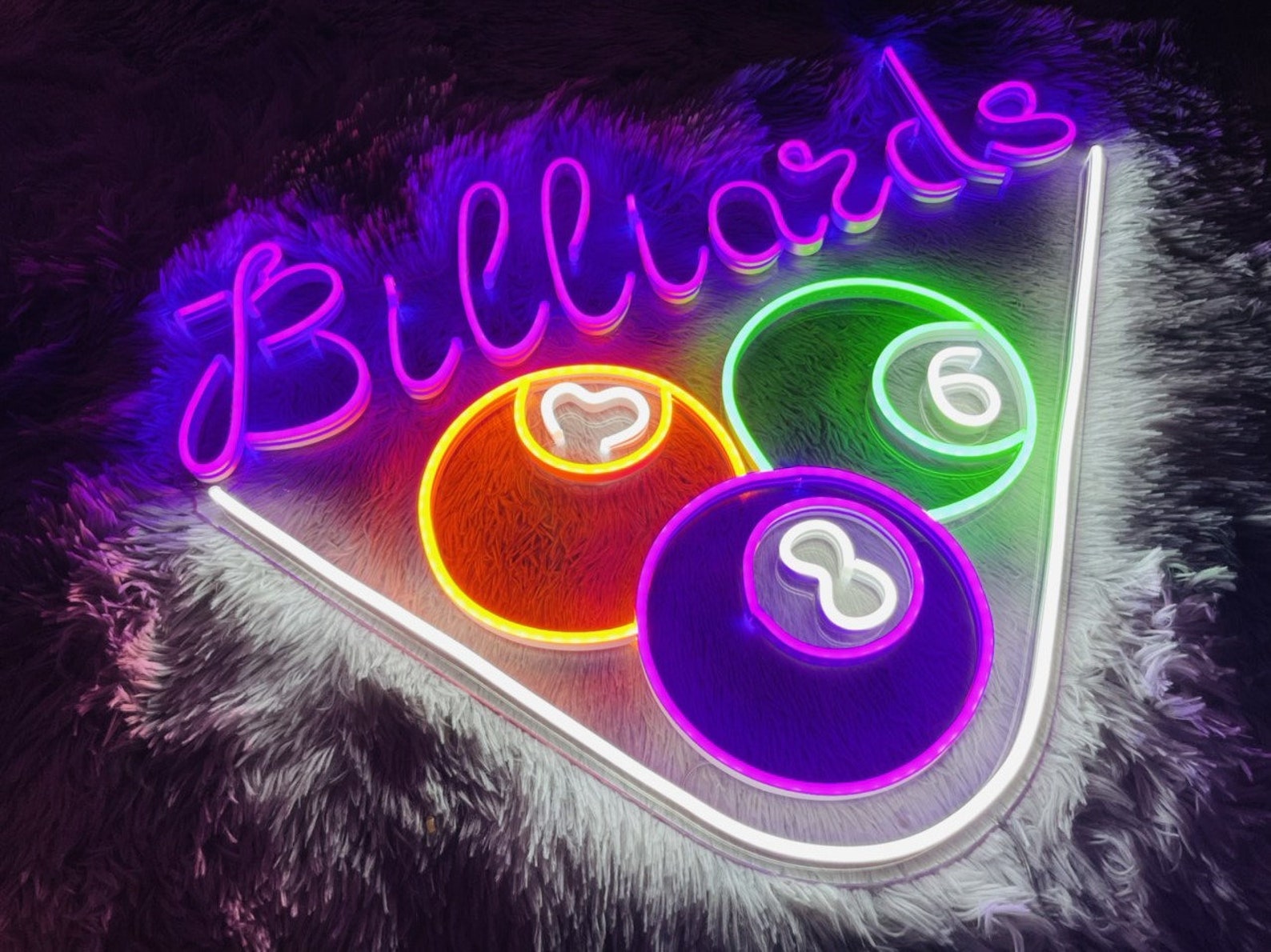 Billiard Pool Neon Sign Billiards Pool Led Sign Arcade Led - Etsy
