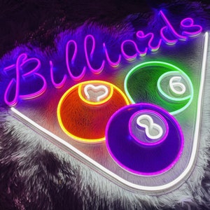 Billiard Pool Neon Sign, Billiards Pool Led Sign, Arcade Led Sign ...