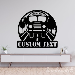 Personalized School Bus Metal Wall Sign, Vehicle Metal Wall Light ...