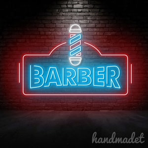 Barber Neon Sign, Barber Shop Led Sign, Barber Neon Light, Barber Led ...