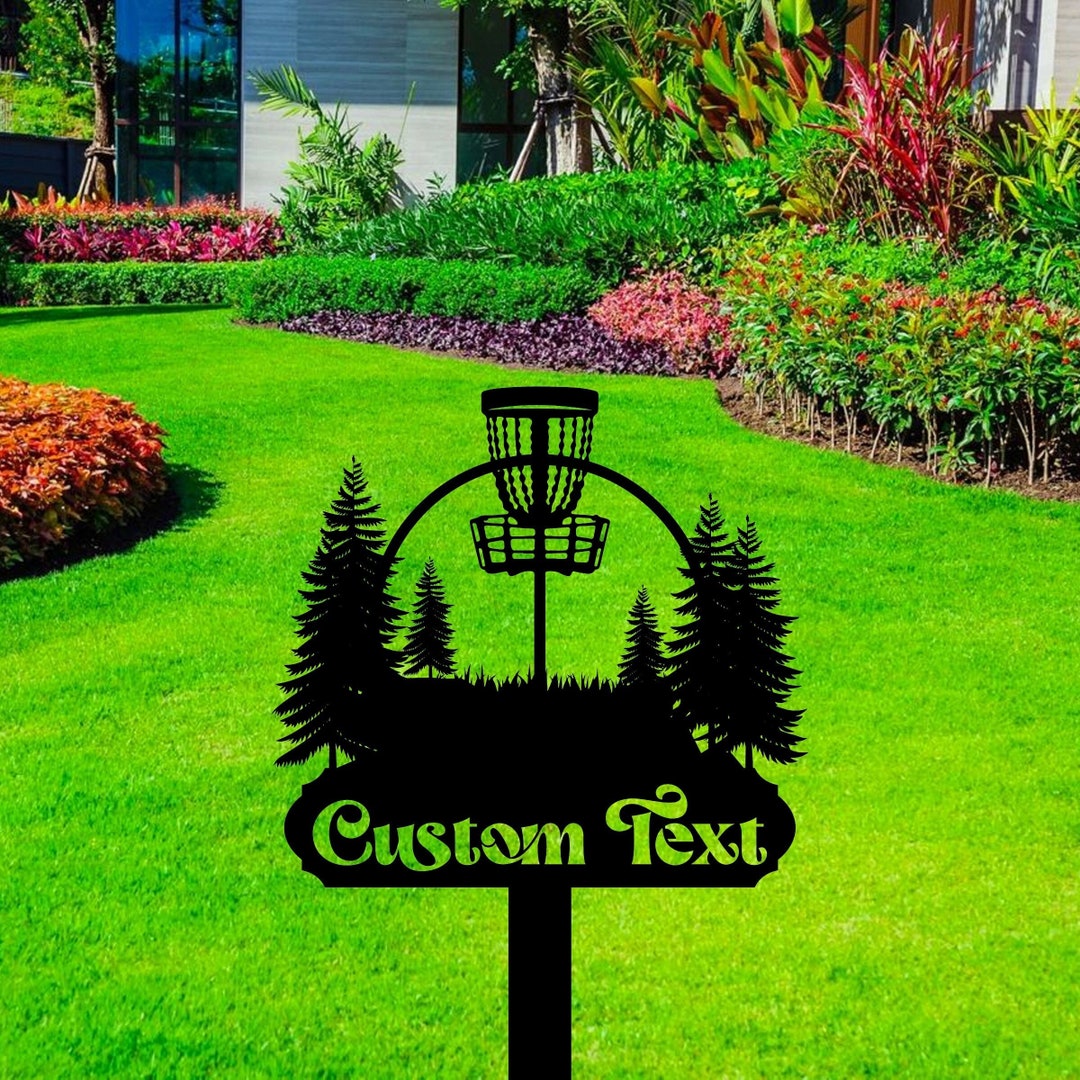 Custom Outdoor Disc Golf Metal Sign With Stake - Personalized Disc Golf ...