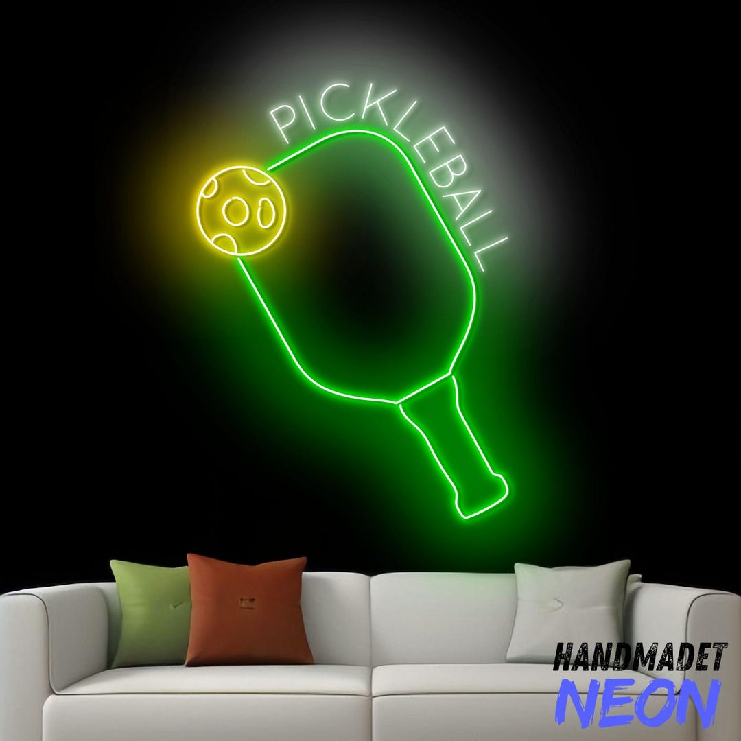 Pickleball Neon Sign, Pickleball Racket Led Sign, Pickleball Player ...