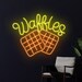 Waffles Neon Sign, Waffles Led Sign, Waffle Led Light, Baking Baker ...