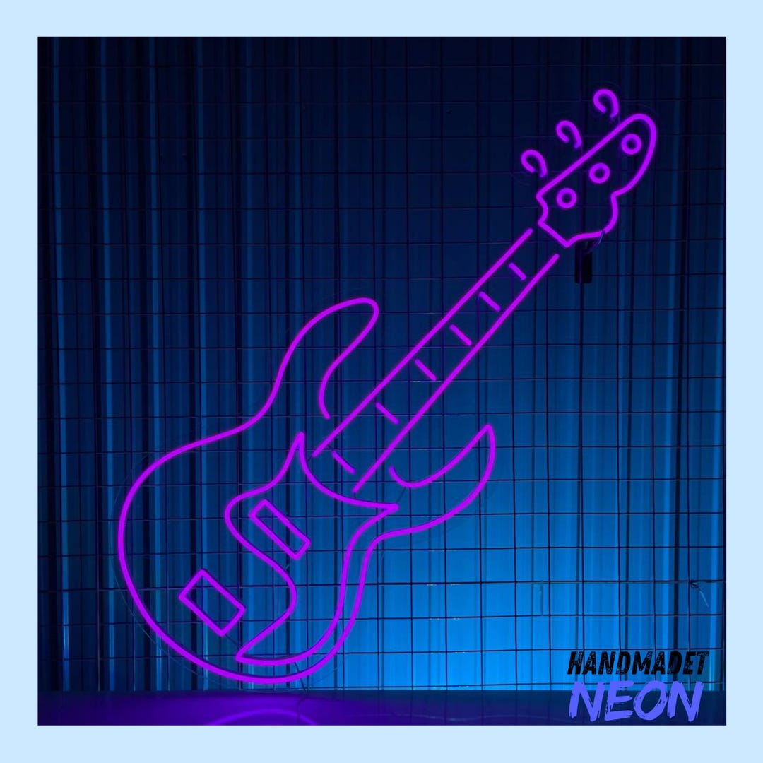 Electric Guitar Neon Sign, Guitar Led Sign, Guitar Neon Light, Music ...