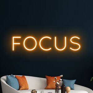 Focus Neon Sign, Focus Led Sign, Custom Focus Quote Neon Light, Text ...