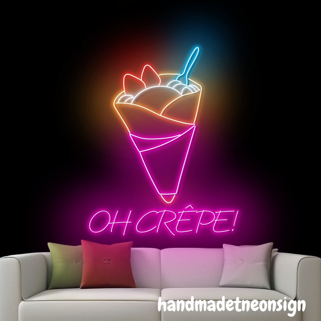 Oh Crepe Neon Sign, Crepe Led Sign, French Crepe Led Light, Crepe Neon Light, Crepe Street Food ...