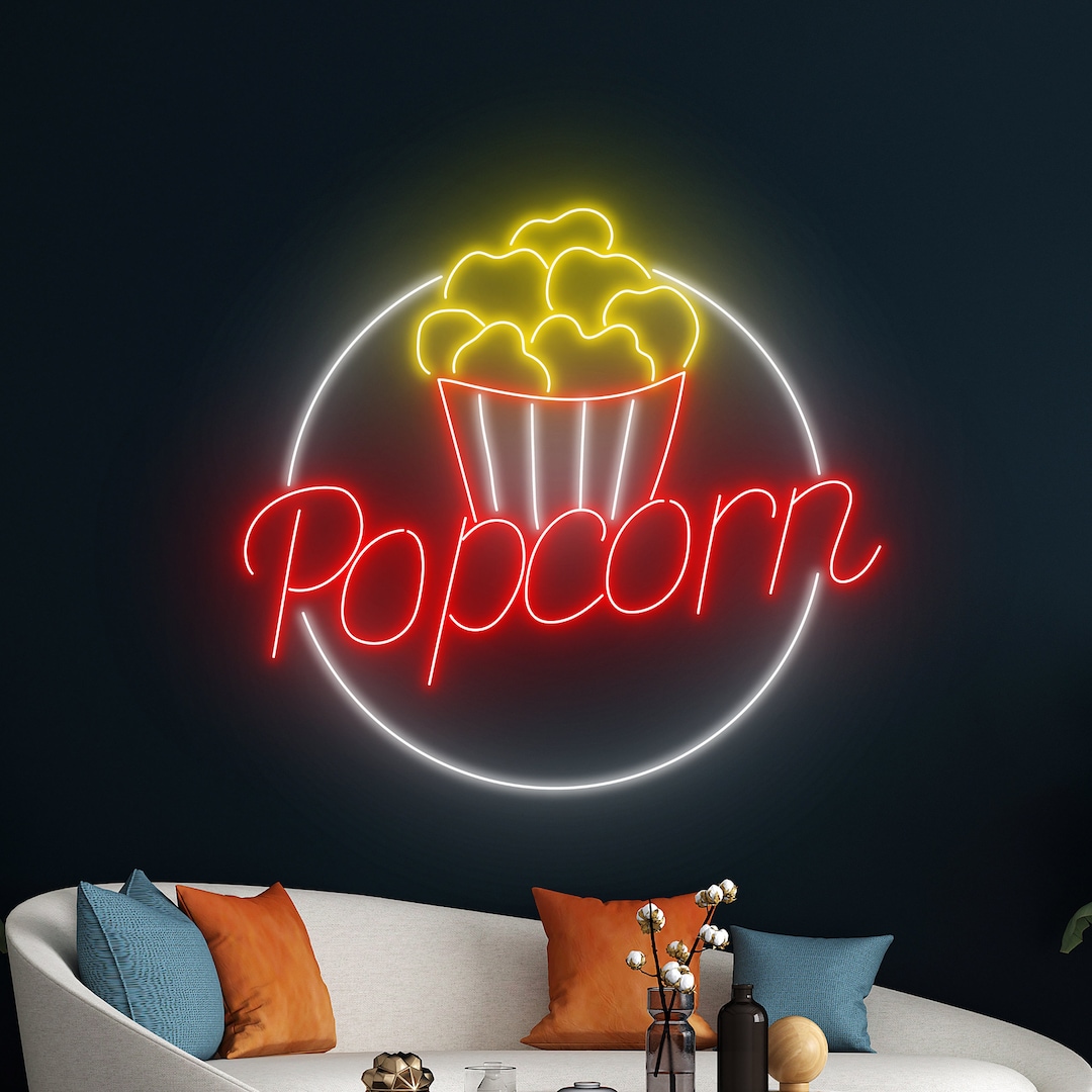 Popcorn Neon Sign, Popcorn Neon Light, Popcorn Led Light, Popcorn Led ...