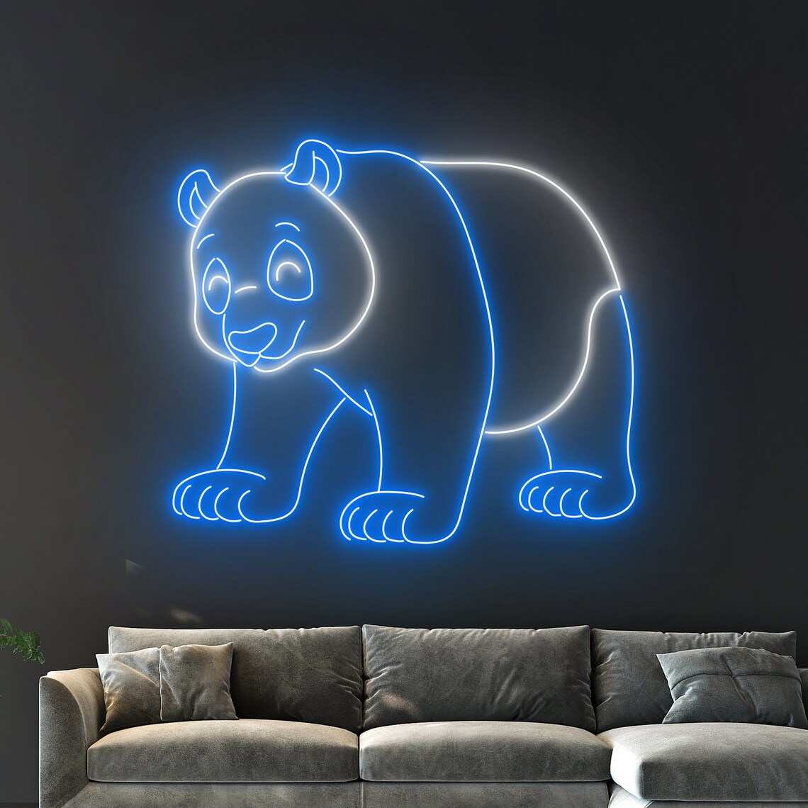 Panda Neon Sign, Panda Neon Light, Panda Bear Led Light, Panda Family ...