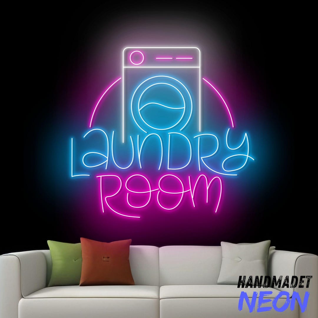 Laundry Room Open Neon Sign, Laundry Machine Led Sign, Laundry Service ...