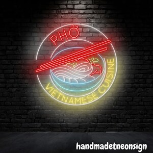 Pho Neon Sign, Vietnamese Cuisine Led Sign, Pho Bowl Neon Light, Pho ...
