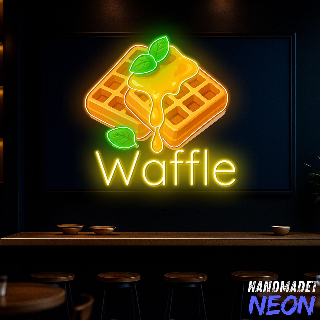 Waffle Neon Sign for Bakery Shop Decor, Dessert Shop Neon Sign, Custom ...